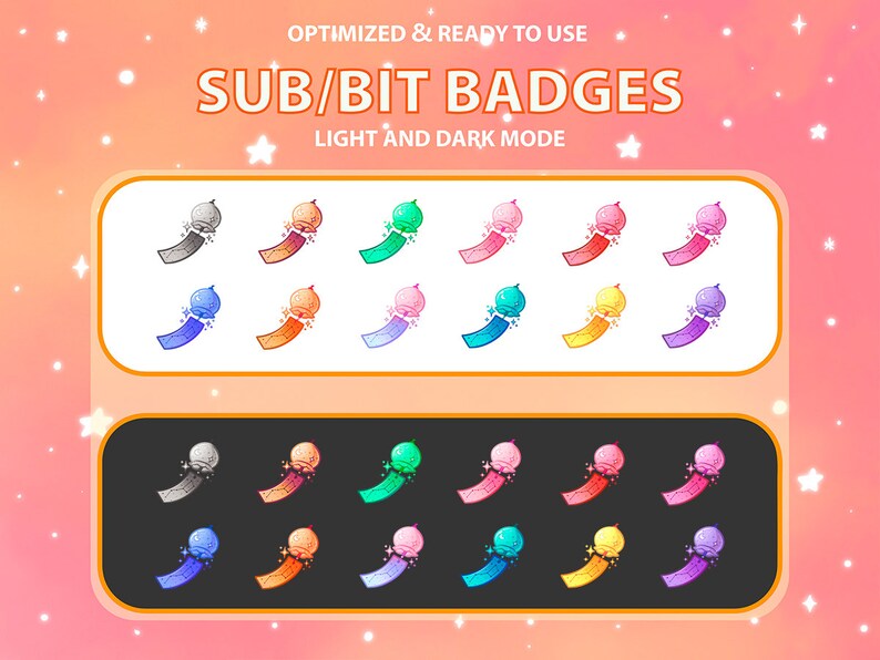 Wind Chime Sub Badges | Bit Badges | Twitch Badges | Cute Sub Badges ...