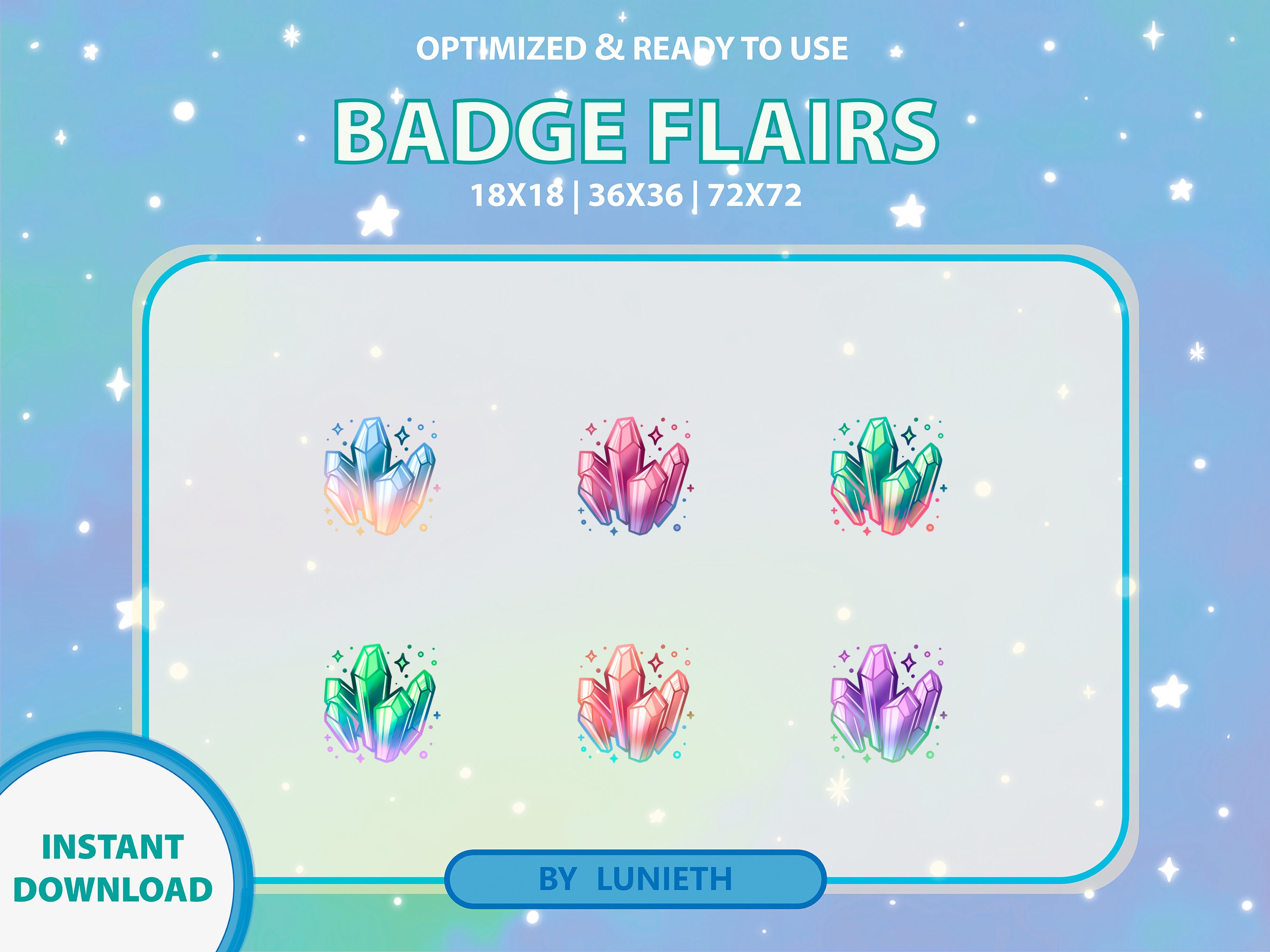 Crystal Quartz Badge Flairs Twitch Sub Badges Subscriber Badges Bit ...