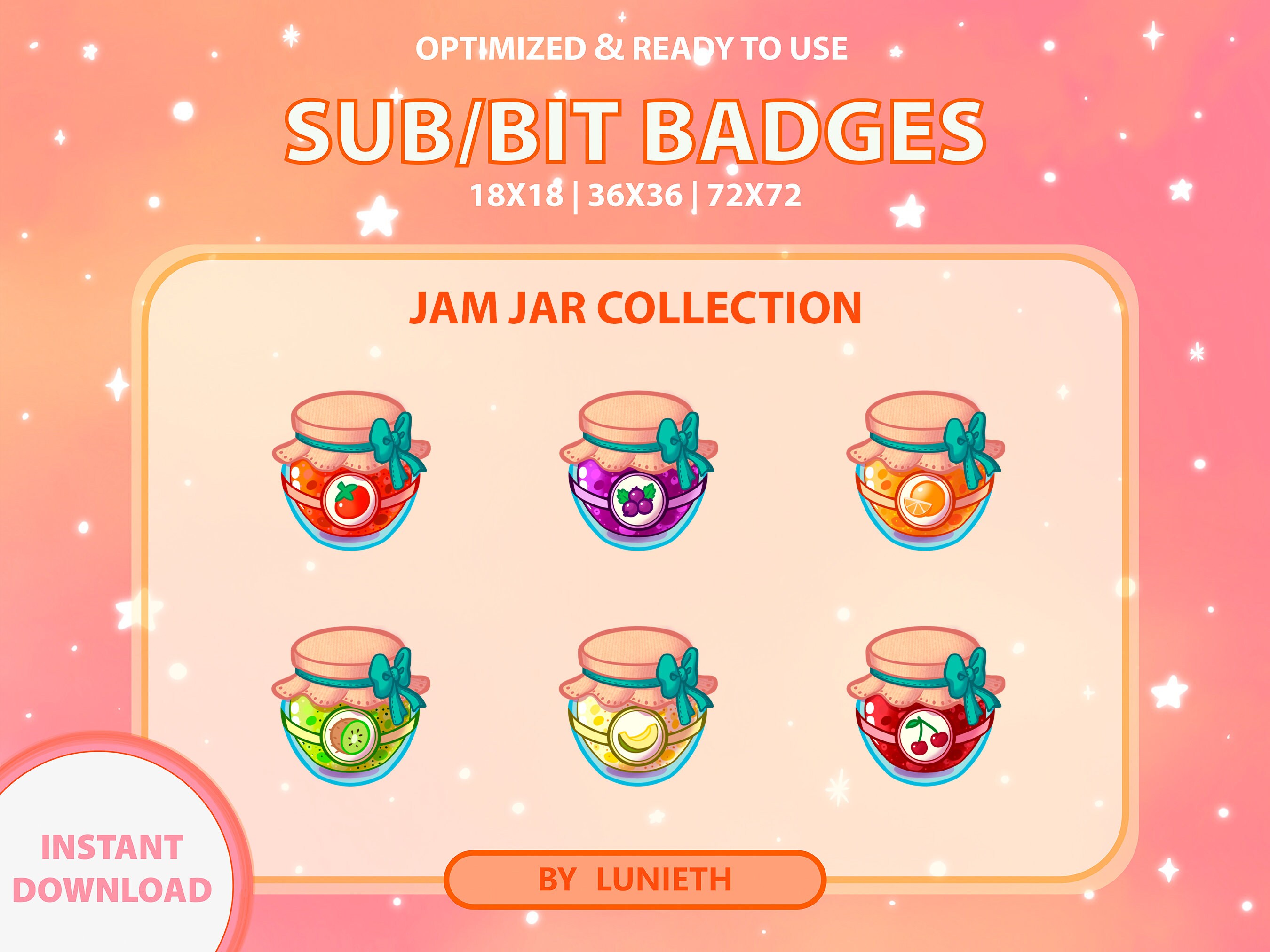 Jam Jar Sub Badges | Bit Badges | Twitch Badges | Cute Sub Badges ...