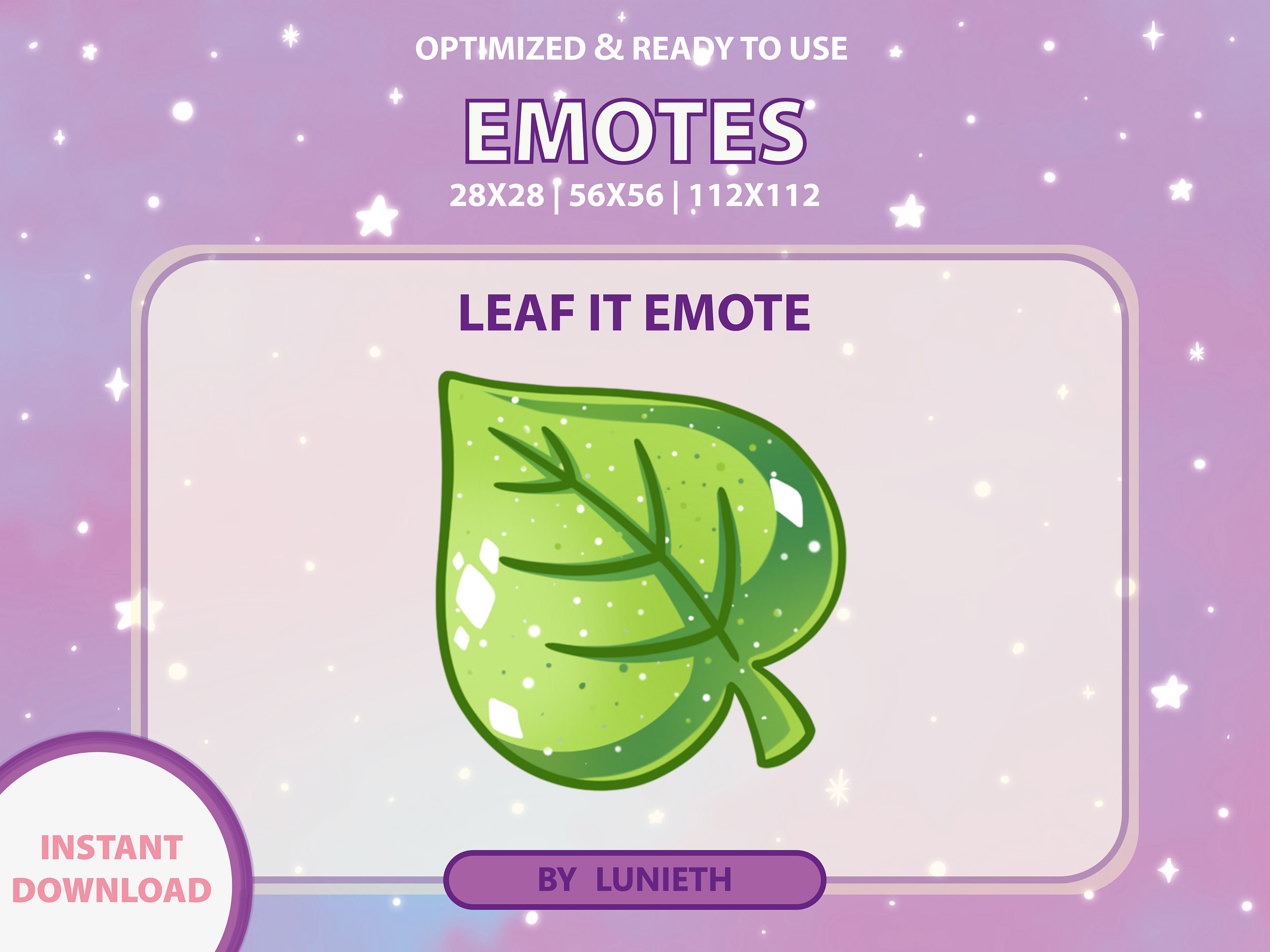 Green Leaf Emote AC Cute Twitch Emote Design Twitch Discord Youtube ...