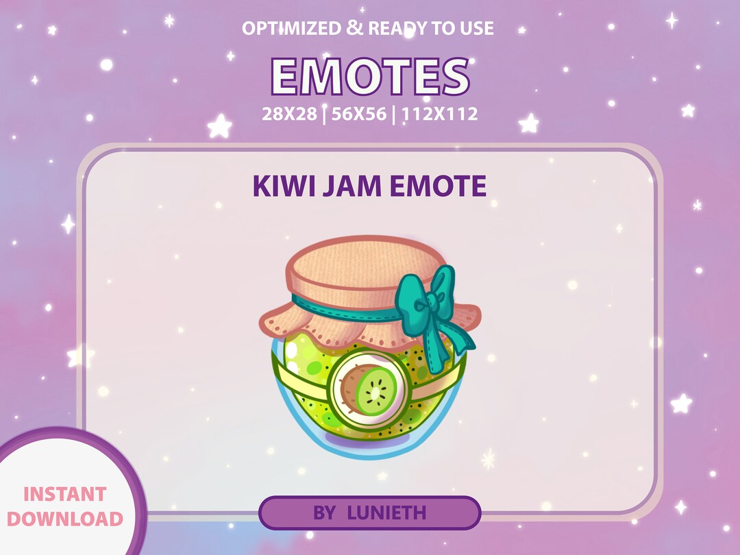 Kiwi Jam Food Emote | Cute Twitch Emote Design | Twitch Discord Youtube ...