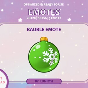 Green Bauble Emote | Cute Twitch Emote Design | Twitch Discord Youtube ...