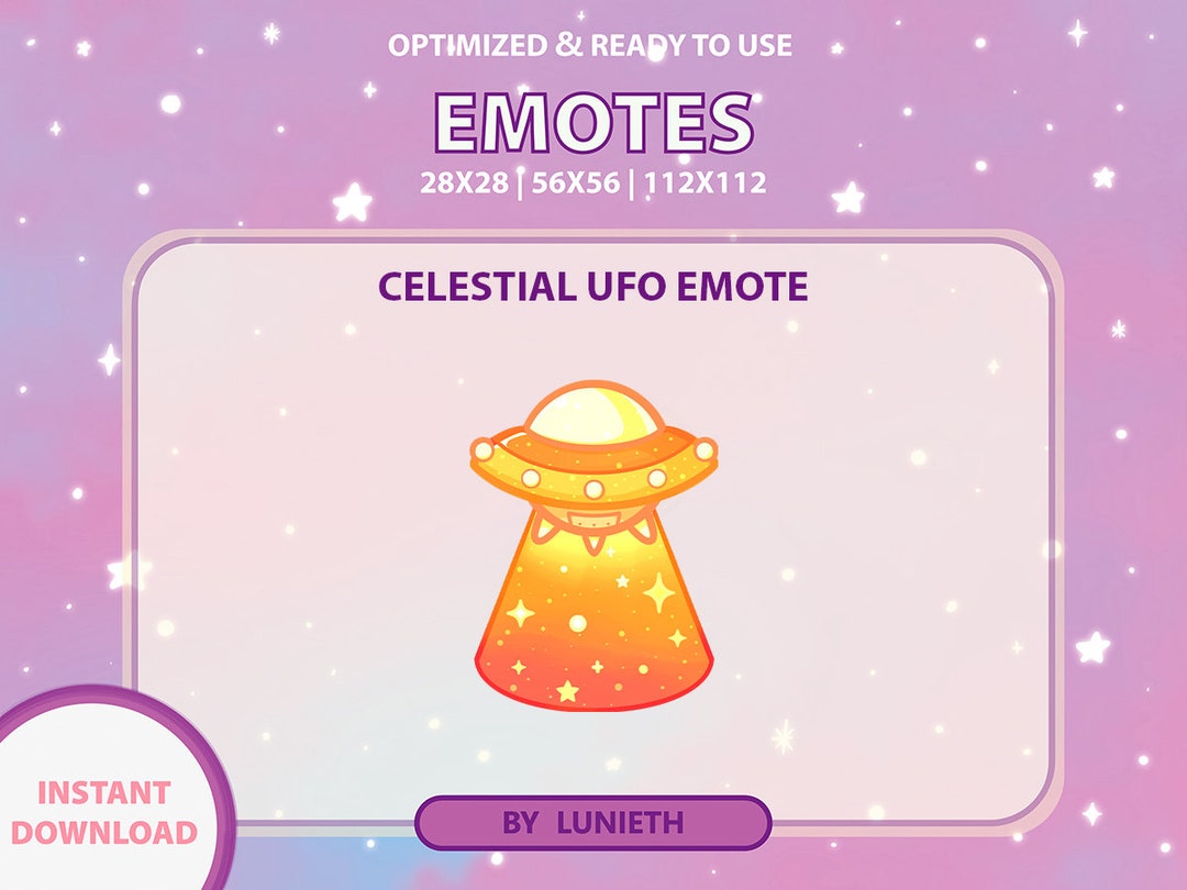Yellow UFO Emote | Cute Twitch Emote Design | Twitch Discord Youtube ...