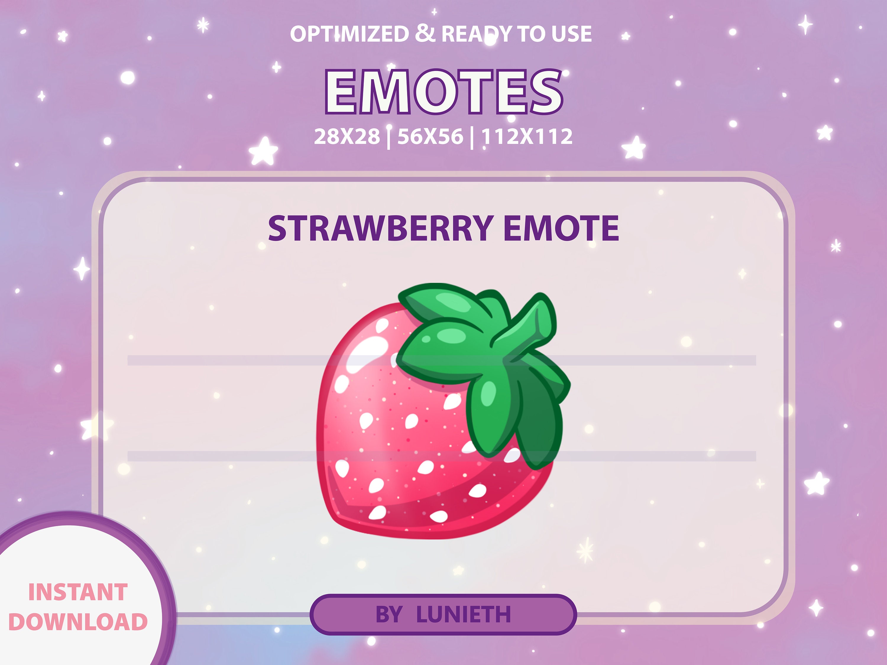 Strawberry Twitch Emote Cute Twitch Emote Design Twitch - Etsy