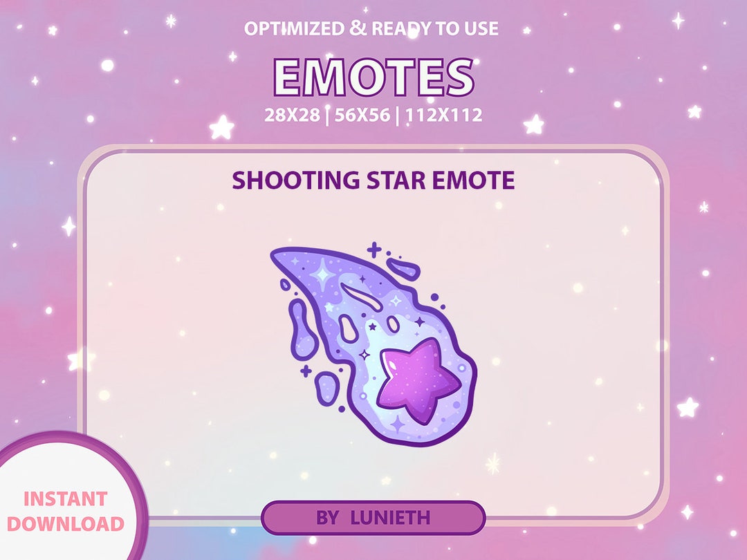 Purple Shooting Star Emote | Cute Twitch Emote Design | Twitch Discord ...