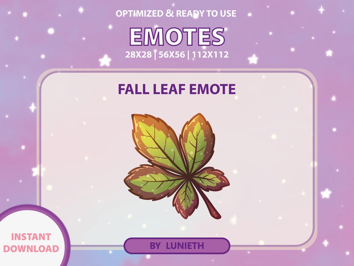 Fall Leaf Emote | Cute Twitch Emote Design | Twitch Discord Youtube ...