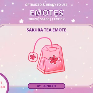 Sakura Tea Bag Emote | Cute Twitch Emote Design | Twitch Discord ...