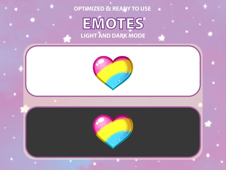 Pan Pride Flag Glossy Heart Love Emote Cute Twitch Emote - Etsy