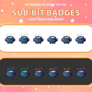Cauldron Sub Badges | Bit Badges | Twitch Badges | Cute Sub Badges ...