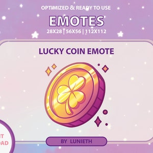 Shamrock Coin Emote | Cute Twitch Emote Design | Twitch Discord Youtube ...