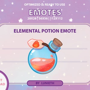 Magic Red Fire Potion Bottle Emote | Cute Twitch Emote Design | Twitch ...