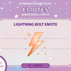 Orange Lightning Bolt Twitch Emote | Cute Twitch Emote Design | Twitch ...