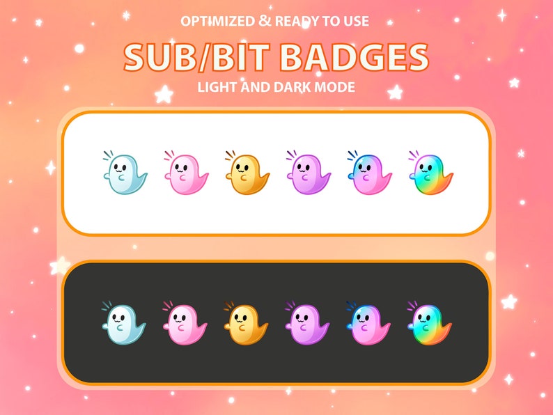 Ghost Sub Badges Bit Badges Twitch Badges Cute Sub - Etsy