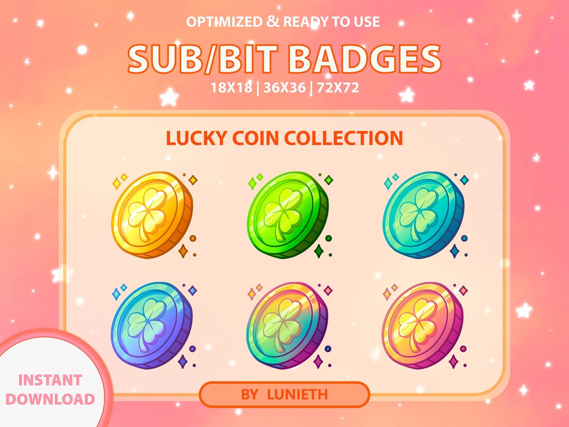Coin Sub Badges | Bit Badges | Twitch Badges | Cute Sub Badges | Twitch ...