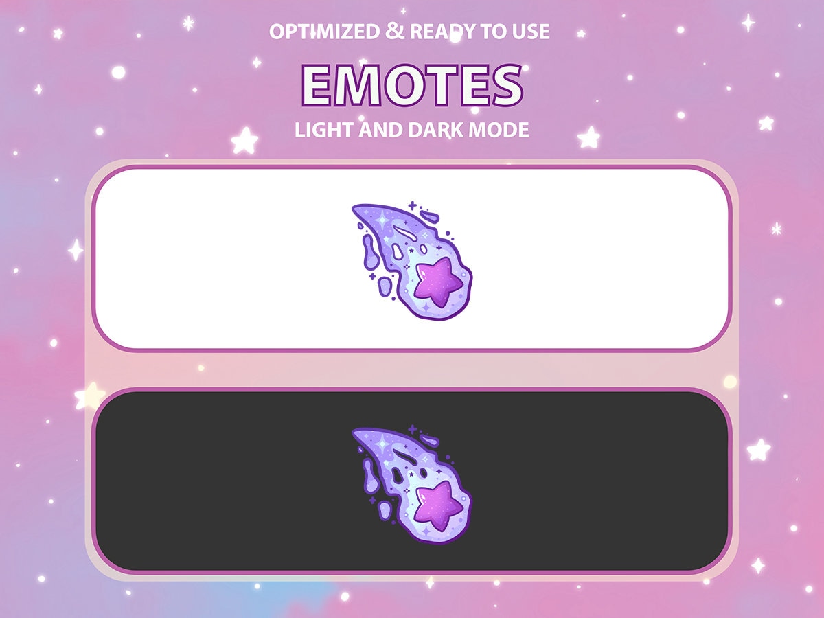 Purple Shooting Star Emote | Cute Twitch Emote Design | Twitch Discord ...