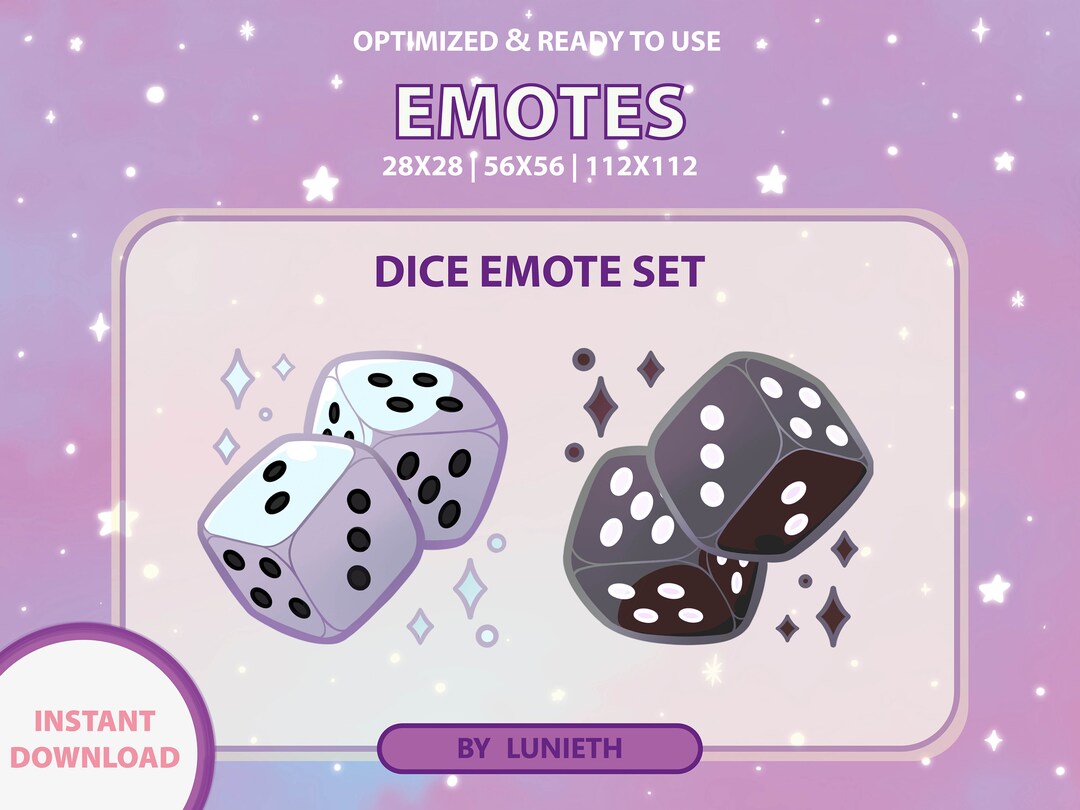 Roll Dice Emote | Cute Twitch Emote Design | Twitch Discord Youtube ...