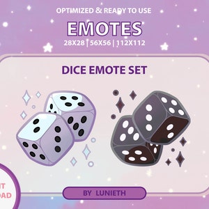 Roll Dice Emote | Cute Twitch Emote Design | Twitch Discord Youtube ...