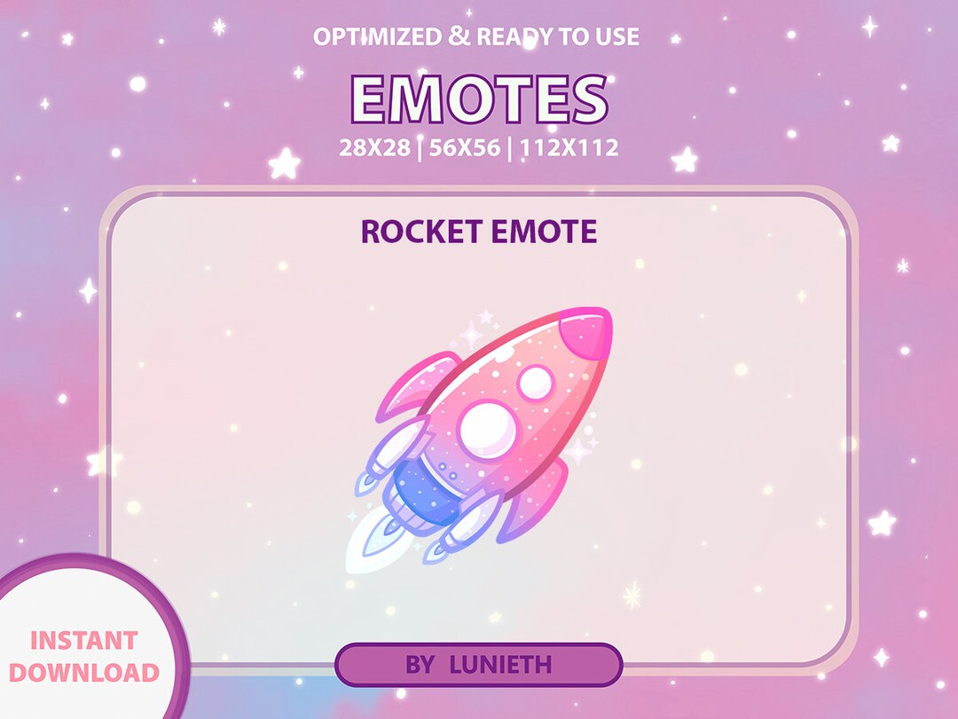 Pastel Rocket Emote | Cute Twitch Emote Design | Twitch Discord Youtube ...