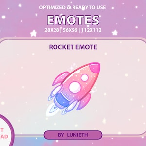 Pastel Rocket Emote | Cute Twitch Emote Design | Twitch Discord Youtube ...