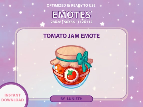 Tomato Jam Food Emote Cute Twitch Emote Design Twitch - Etsy