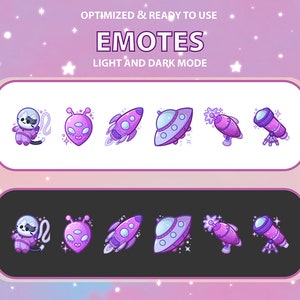 Purple Space Emote Set | Cute Twitch Emote Design | Twitch Discord ...
