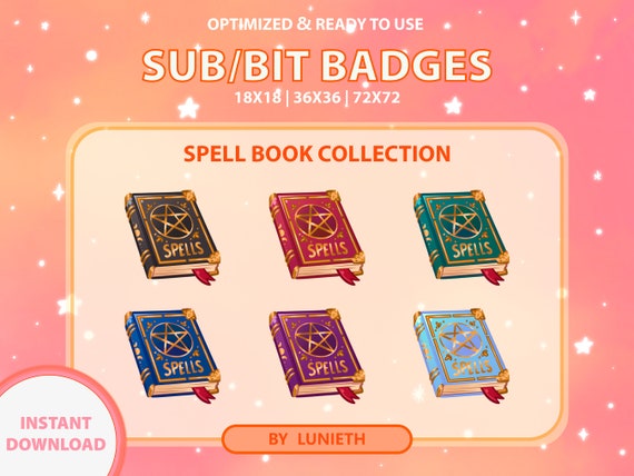 Spell Book Sub Badges Bit Badges Twitch Badges Cute Sub | Etsy