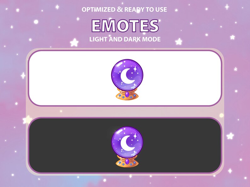 Purple Moon Crystal Ball Emote Cute Twitch Emote Design Twitch Discord ...