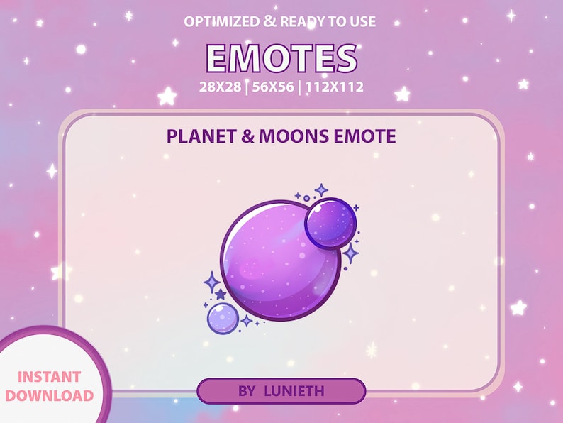 Purple Planet Emote Cute Twitch Emote Design Twitch Discord Youtube ...