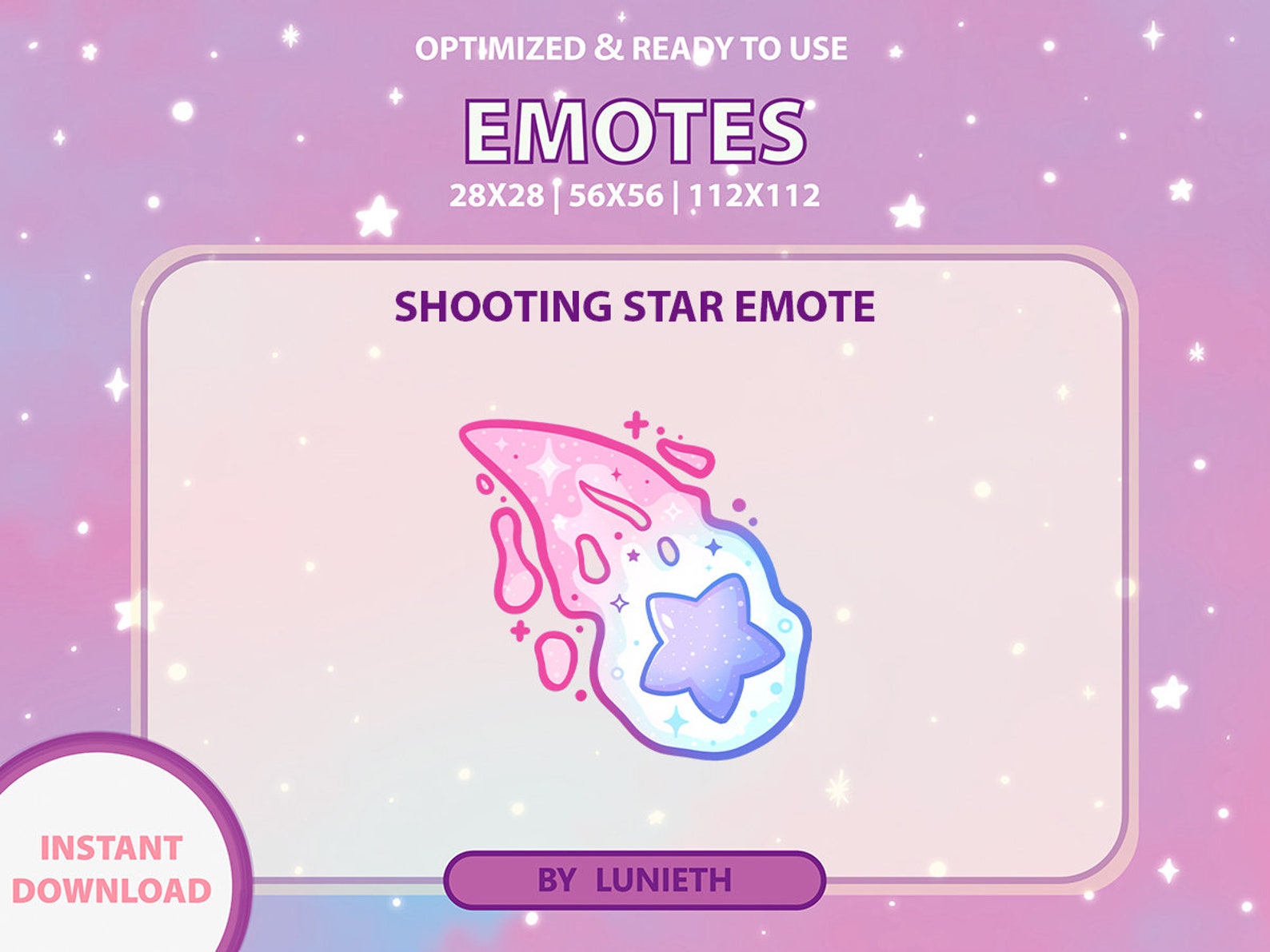 Pastel Shooting Star Emote Cute Twitch Emote Design Twitch Discord ...