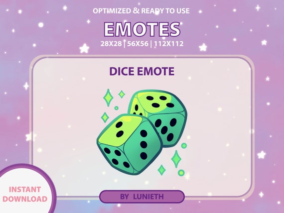 Green Dice Emote Cute Twitch Emote Design Twitch Discord | Etsy