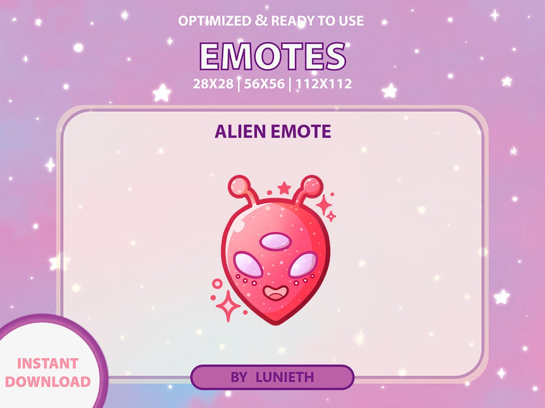 Red Alien Emote | Cute Twitch Emote Design | Twitch Discord Youtube ...