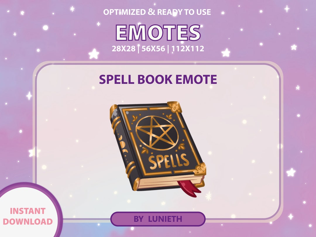 Spell Book Emote | Cute Twitch Emote Design | Twitch Discord Youtube ...
