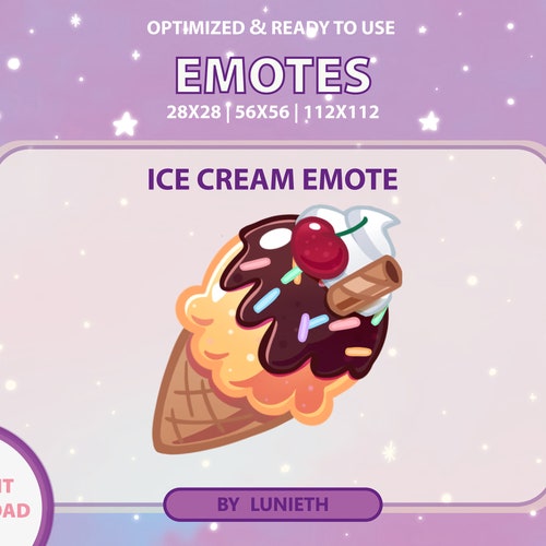 Cream Confetti Emote Vanilla Ice Cream Cute Twitch Emote - Etsy