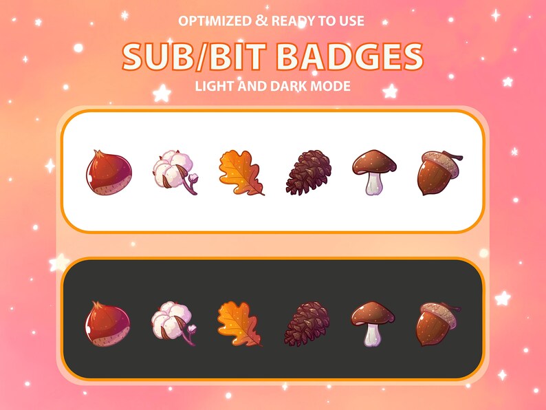 Fall Sub Badges Bit Badges Twitch Badges Cute Sub Badges - Etsy