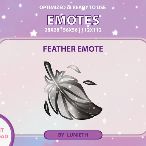 Black Feather Emote Cute Twitch Emote Design Twitch - Etsy