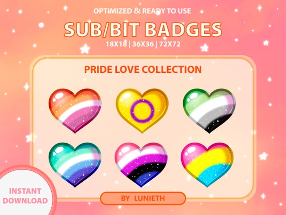 Pride Flag Twitch Sub Badges Rainbow Pride Cheer Badges | Etsy