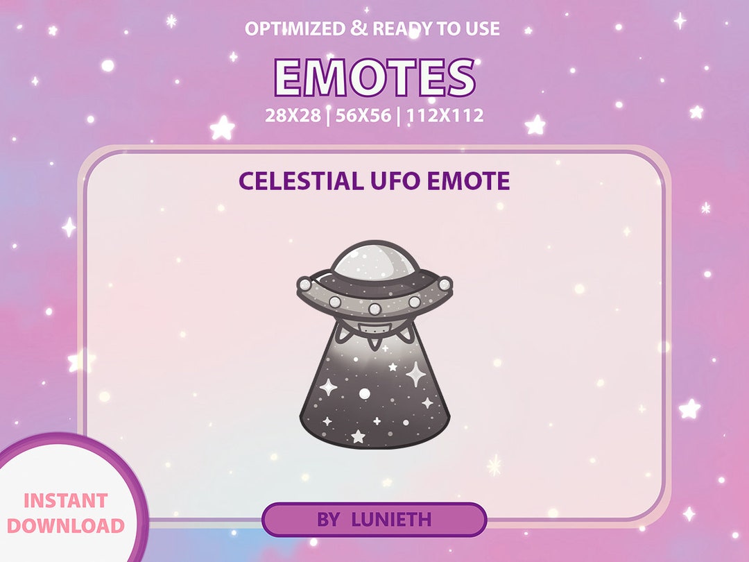 Noir UFO Emote | Cute Twitch Emote Design | Twitch Discord Youtube ...