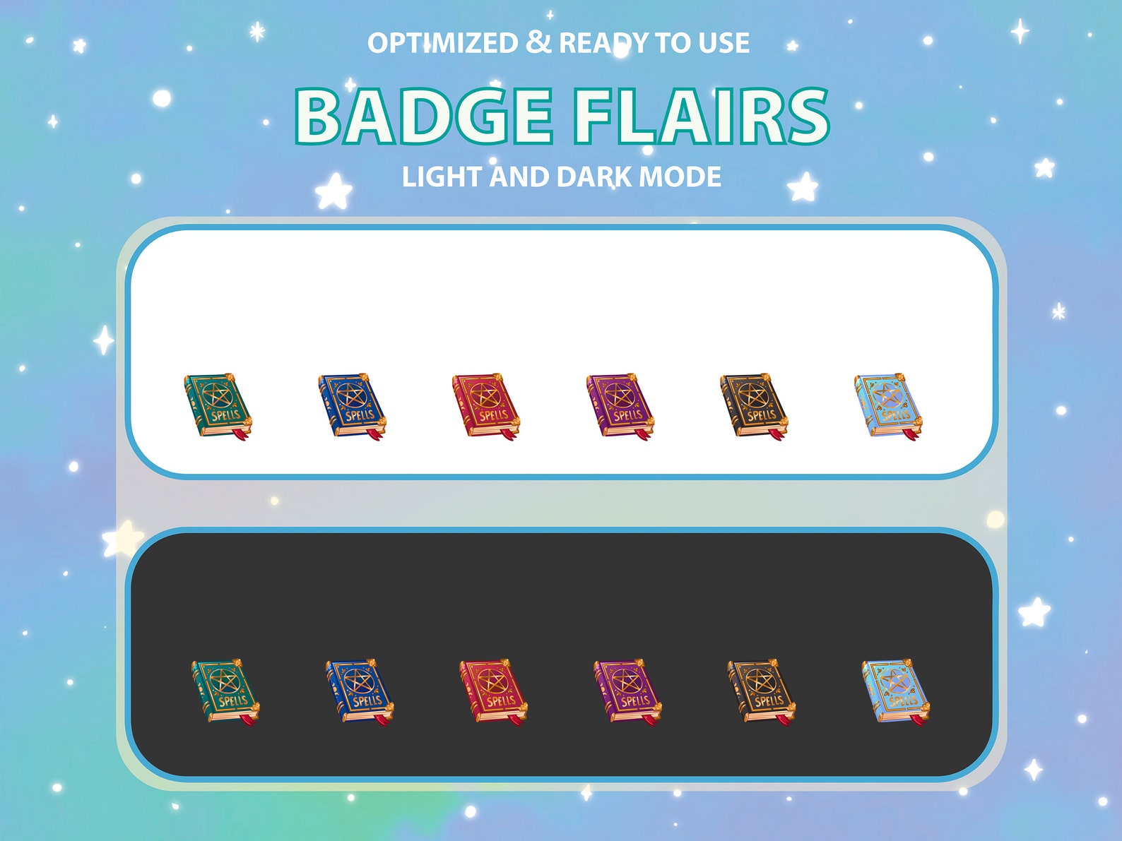 Spell Book Badge Flairs | Twitch Sub Badges | Subscriber Badges | Bit ...