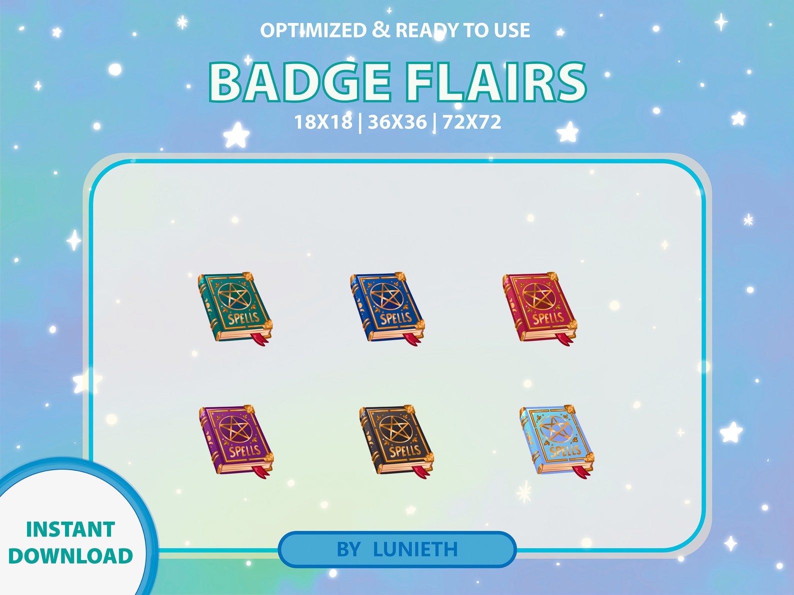 Spell Book Badge Flairs | Twitch Sub Badges | Subscriber Badges | Bit ...