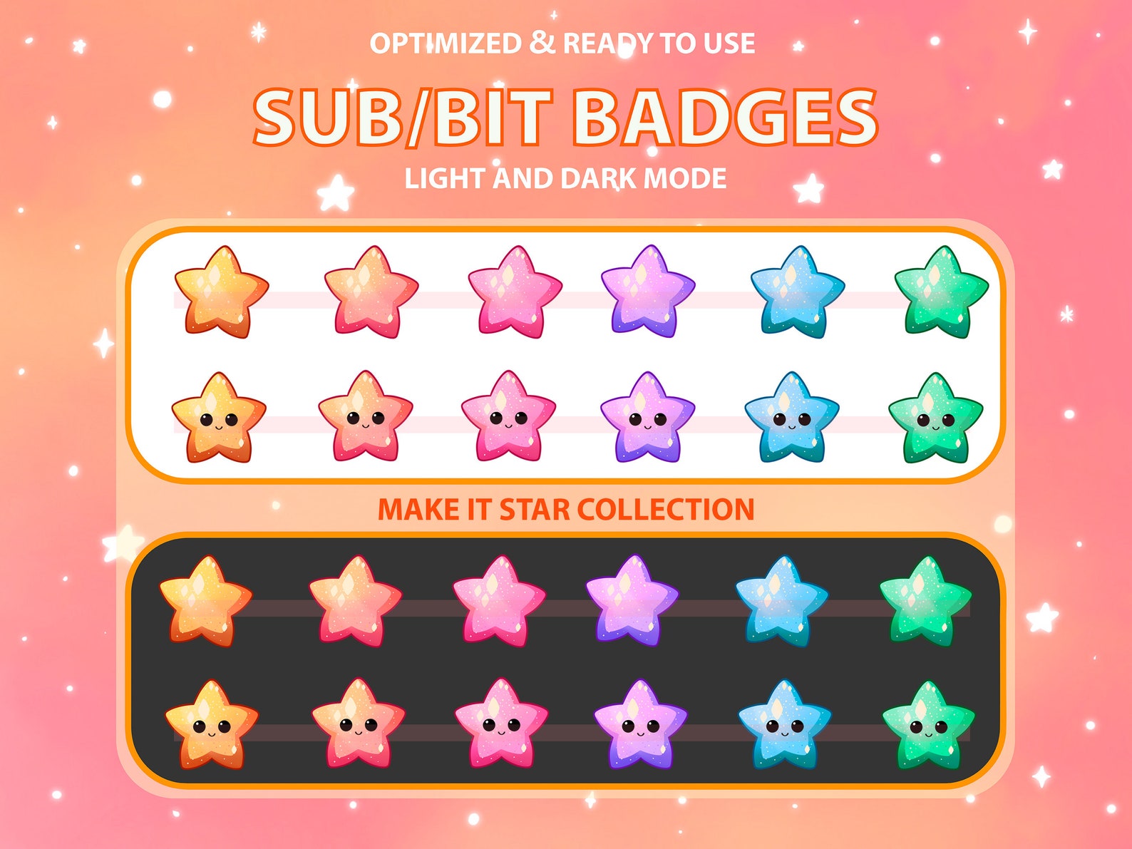 Star Sub Badges Bit Badges Twitch Badges Cute Sub Badges - Etsy