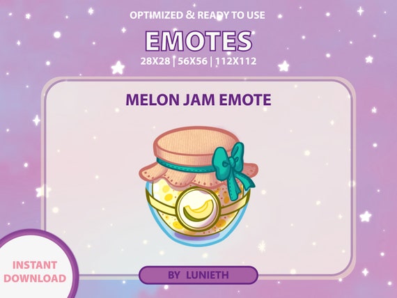 Melon Jam Food Emote Cute Twitch Emote Design Twitch - Etsy