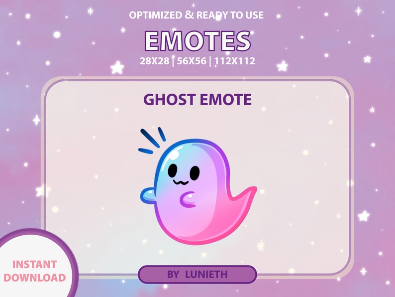 Ghost Emote | Cute Twitch Emote Design | Twitch Discord Youtube ...