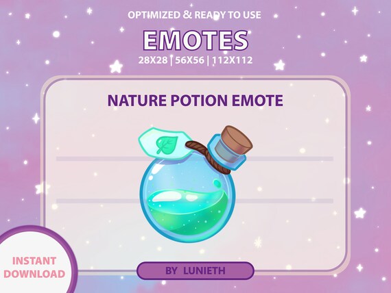 Magic Nature Green Potion Bottle Emote Cute Twitch Emote - Etsy