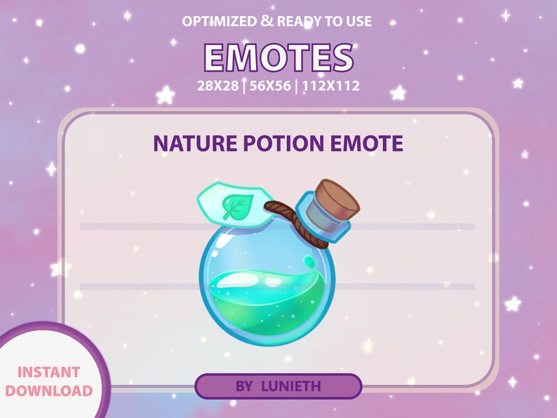 Magic Nature Green Potion Bottle Emote Cute Twitch Emote Design Twitch ...