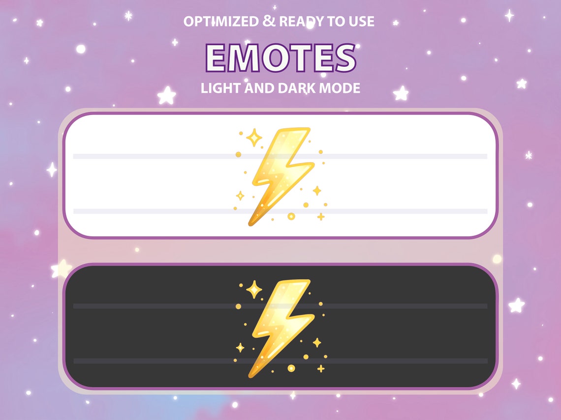 Yellow Lightning Bolt Twitch Emote | Cute Twitch Emote Design | Twitch ...