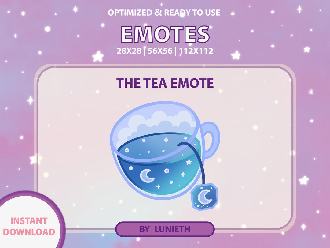 Cosmic Blue Tea Cup | Cute Twitch Emote Design | Twitch Discord Youtube ...