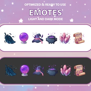 Witchy Emote Set | Cute Twitch Emote Design | Twitch Discord Youtube ...
