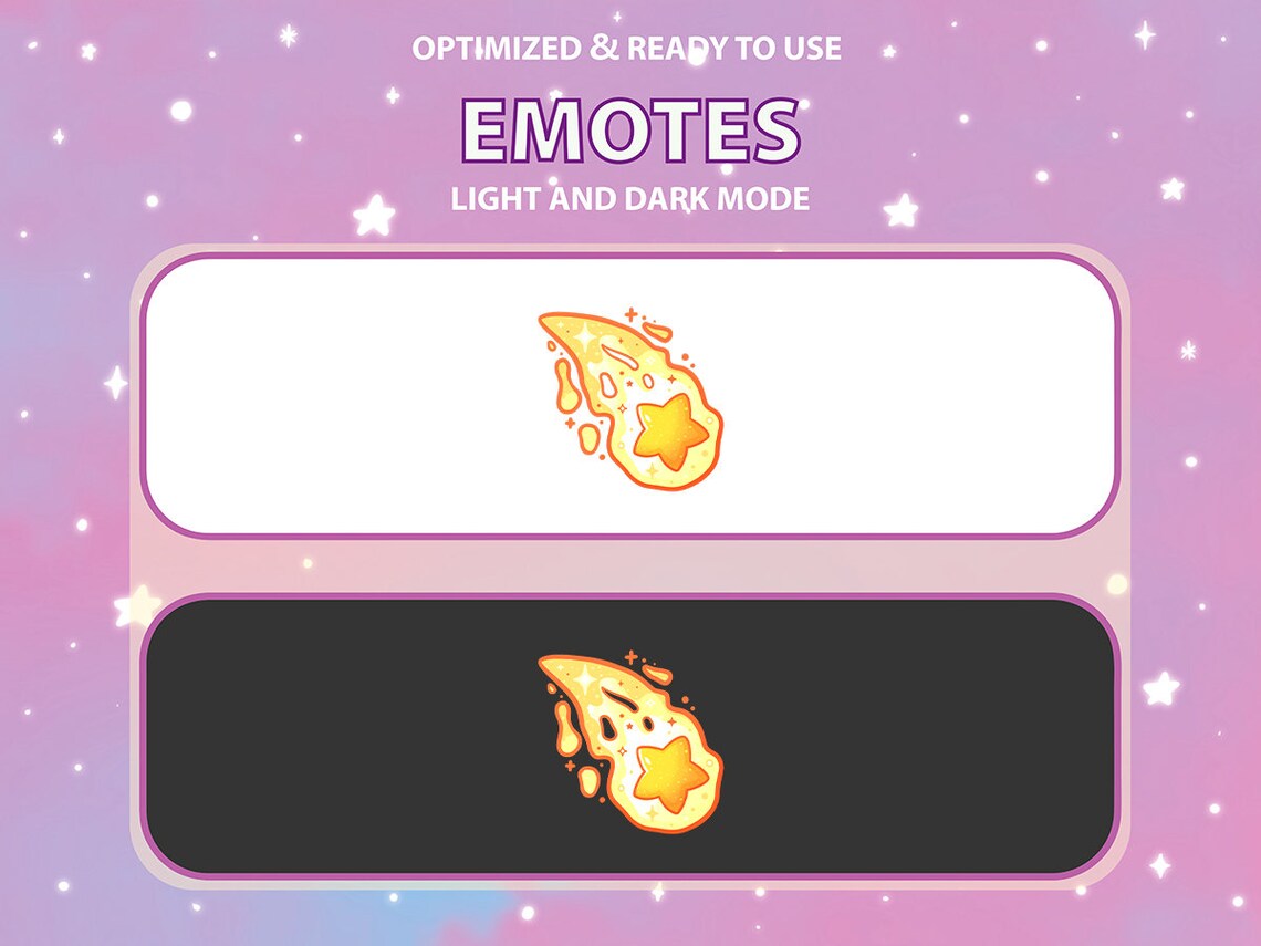 Yellow Shooting Star Emote | Cute Twitch Emote Design | Twitch Discord ...