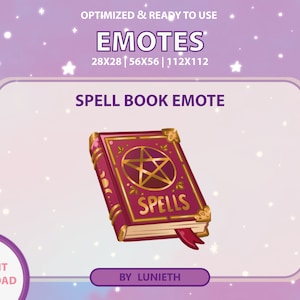 Spell Book Emote | Cute Twitch Emote Design | Twitch Discord Youtube ...
