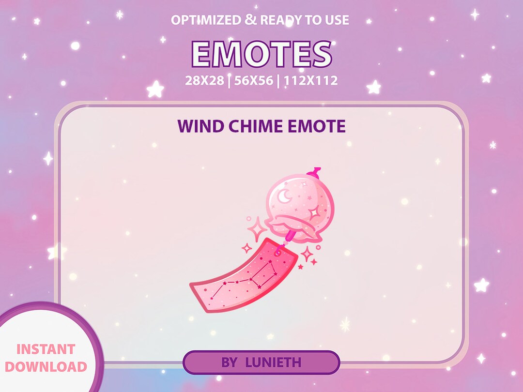 Pink Wind Chime Emote | Cute Twitch Emote Design | Twitch Discord ...